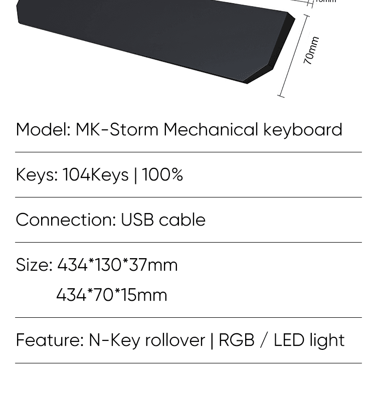 Magegee Mechanical Keyboard Gaming Wired 100% Layout LED Light Blue ...