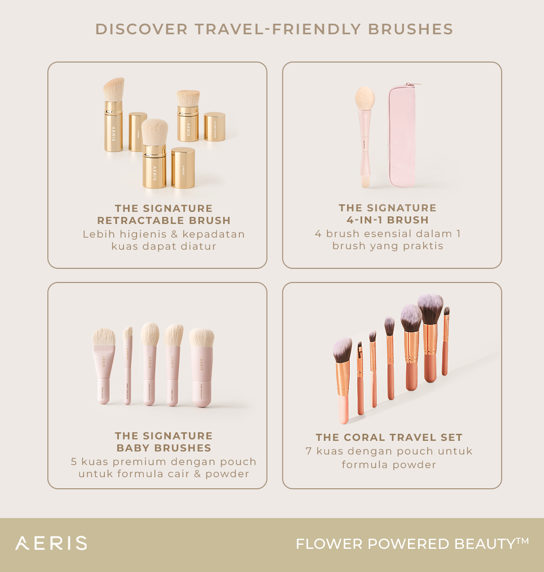Aeris Beauté The Signature Retractable Brushes | Premium Soft ...