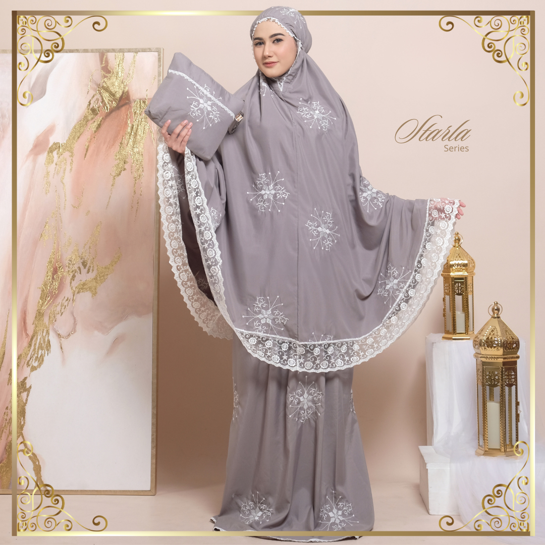 Almecca - Luxurious Lace Starla Embroidered Adult Mukena | Shopee ...
