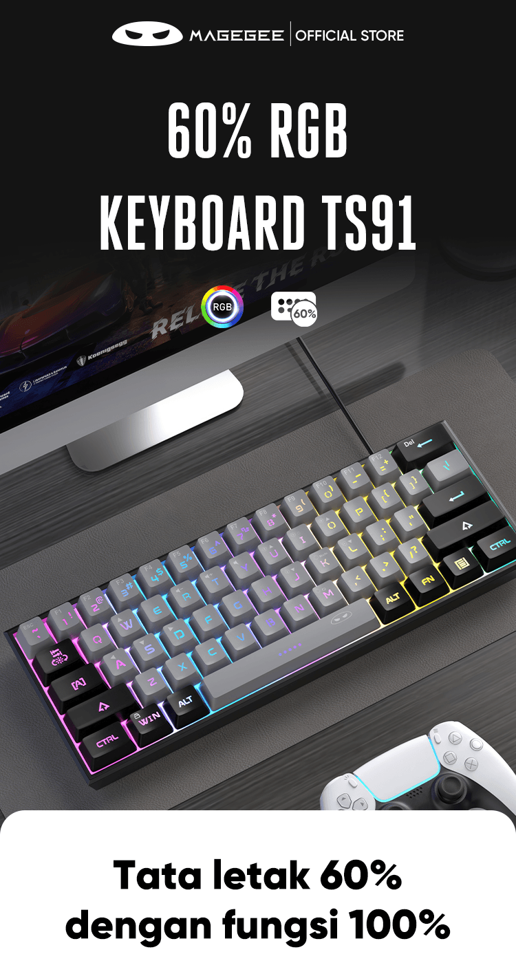 MAGEGEE Wired RGB Light 61 Keys Gaming Keyboard TS91 | Shopee Philippines