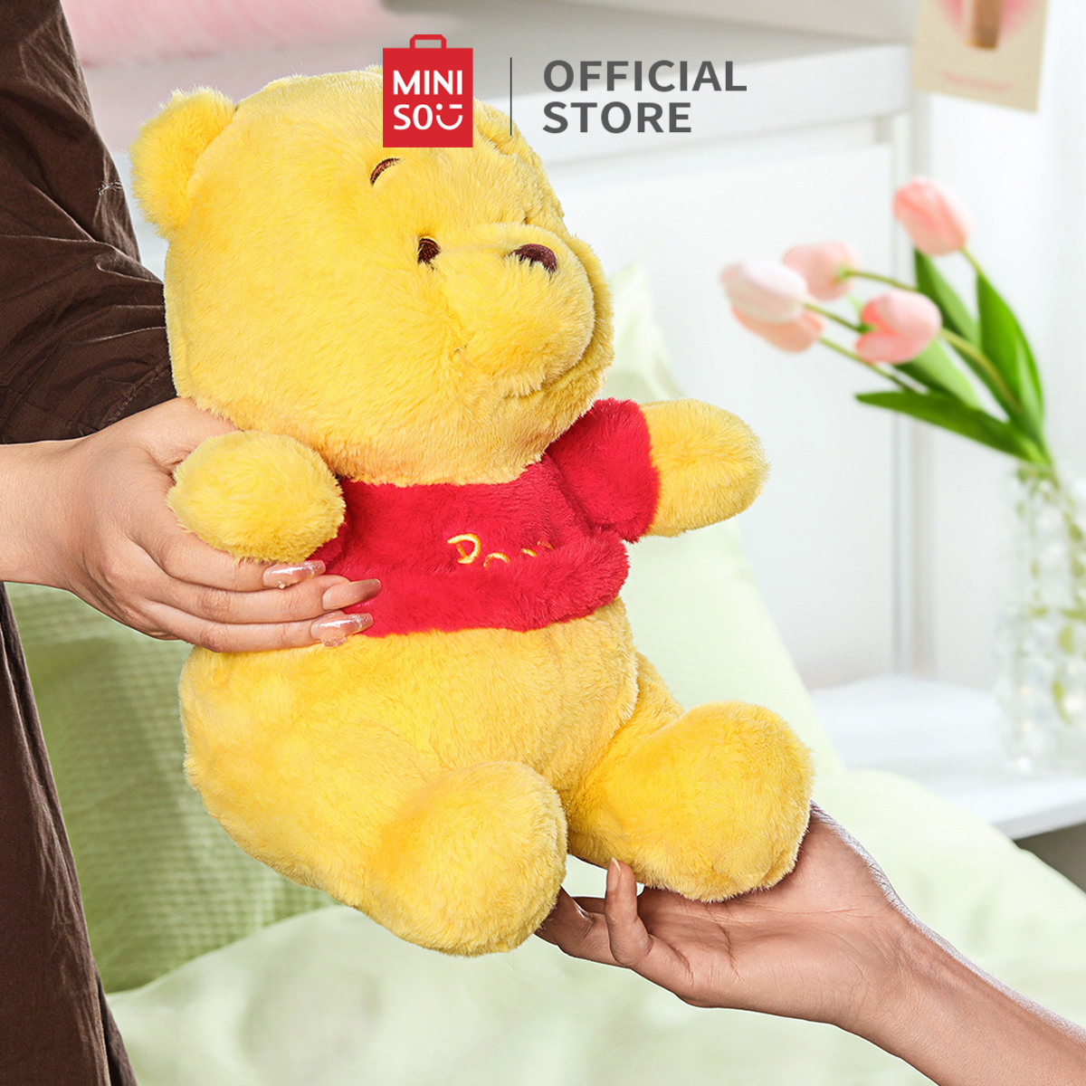 MERAH MINISO x Disney Winnie the Pooh Plush Doll Sitting Cute Bear Doll ...