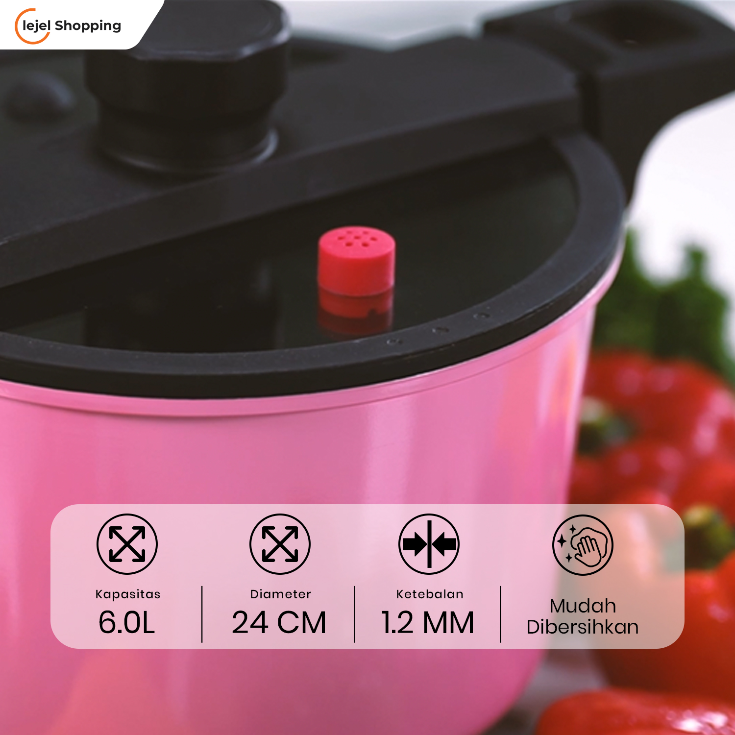 Locknlock Multi Presto Pot CCP2401 6L - Burnt Coral (Non-Stick Pot ...