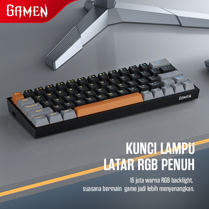 GAMEN Titan 5 Mechanical Gaming Keyboard 60% Layout RGB Full Light Hot ...