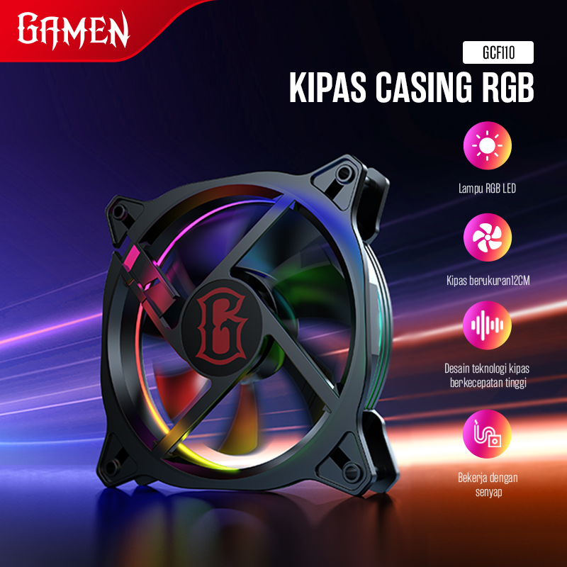 Gamen GCF110 Gaming Fan CPU RGB Ergonomic Fan High Speed 12 cm Silent ...