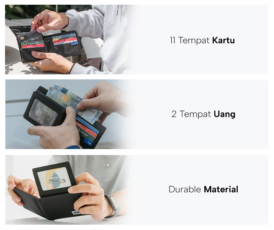 Wallts Men's Waterproof Canvas Folding Wallet - Keio Plain | Shopee ...