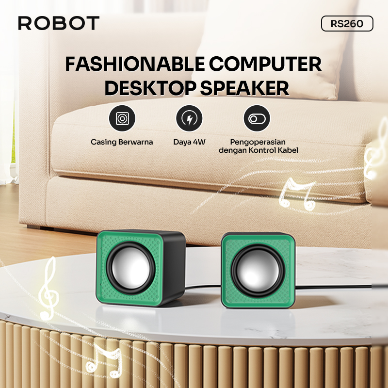 Robot Computer Speaker RS260 Deep Bass 35mm Audio Usb Jack Portable ...