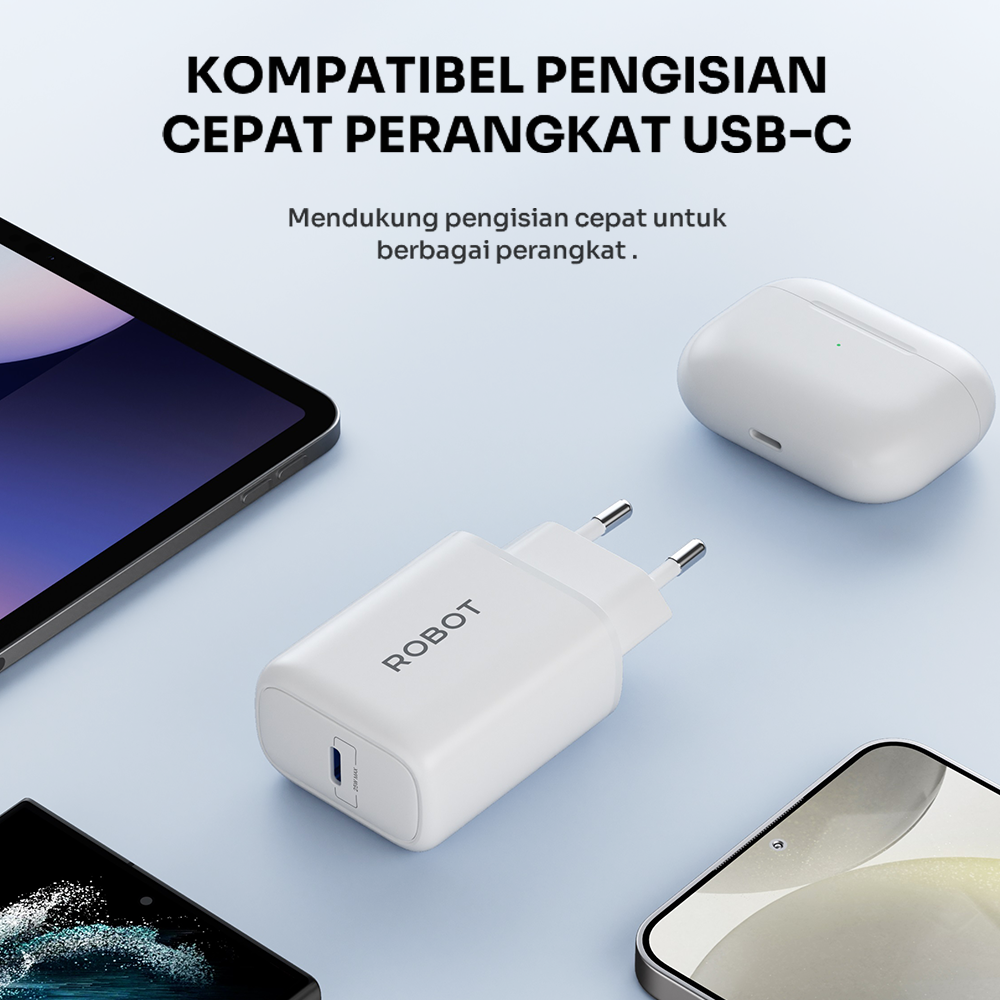 ROBOT Smart Phone Charger GaN Fast Charging 25W USB Type C Fast ...