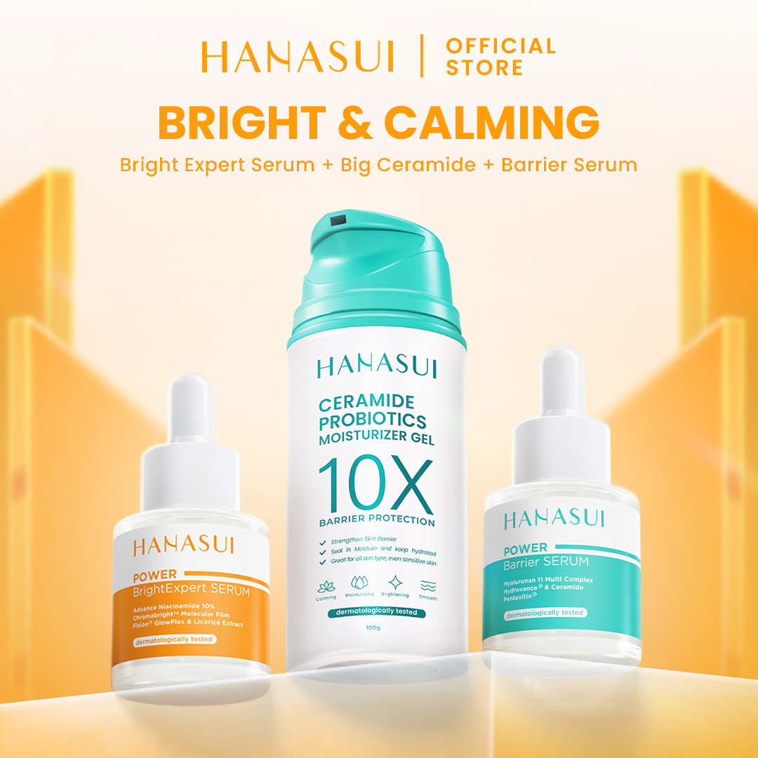[FREE POUCH] Hanasui Combo Brightening - Big Ceramide Moist Bright ...