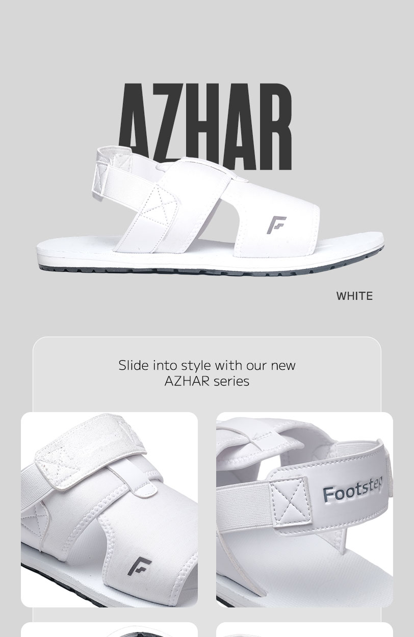 Footstep Footwear Azhar Men's Sandals - Black, White Eid Sandals Hajj ...