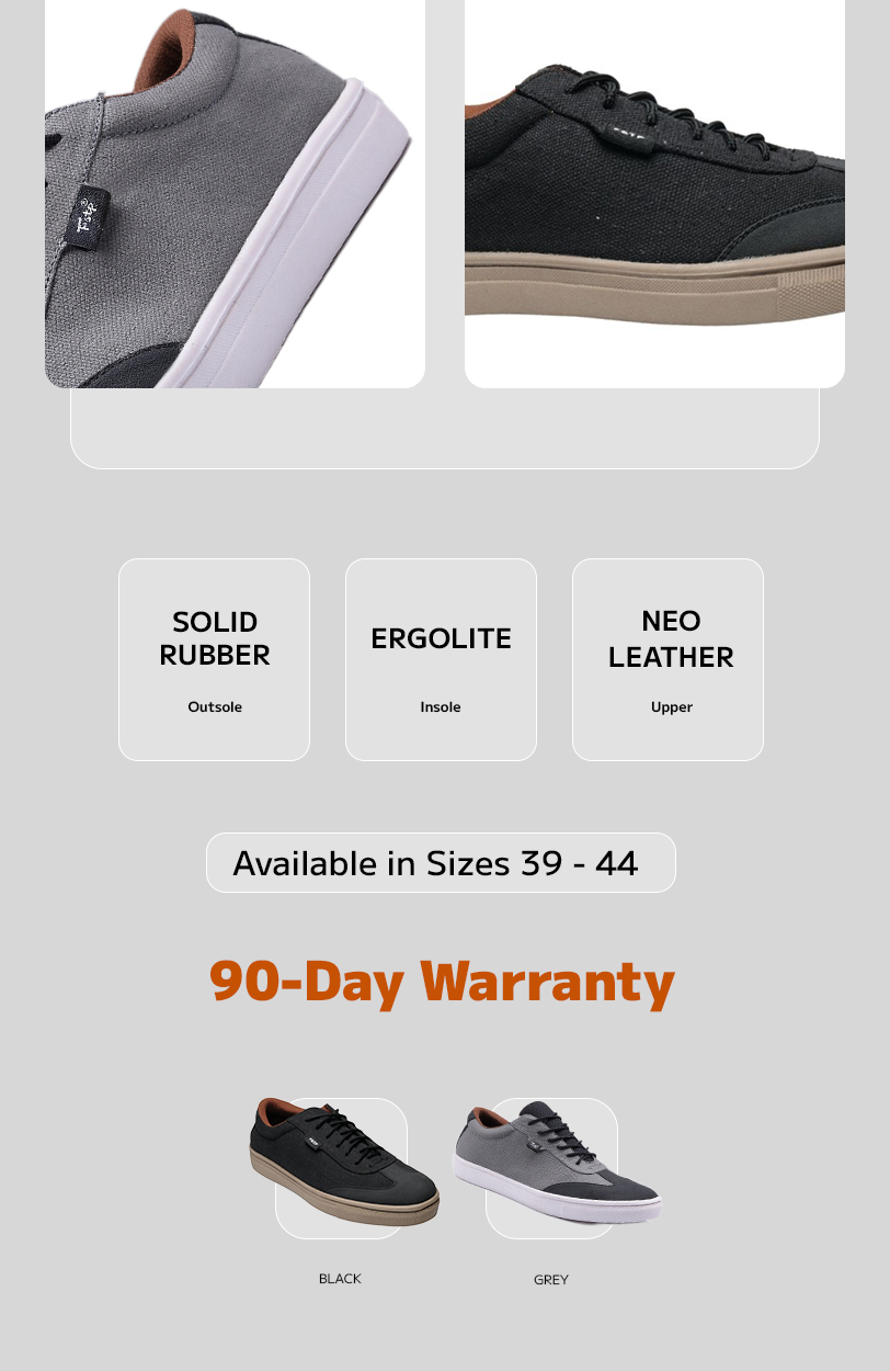 Footstep Footwear Men's Sneakers - Atom Grey Black | Shopee Philippines
