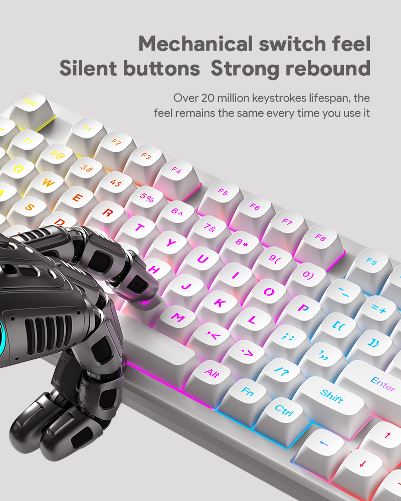 FURYCUBE IP75 Membrane Keyboard 75% Layout Knob Control RGB Gaming ...