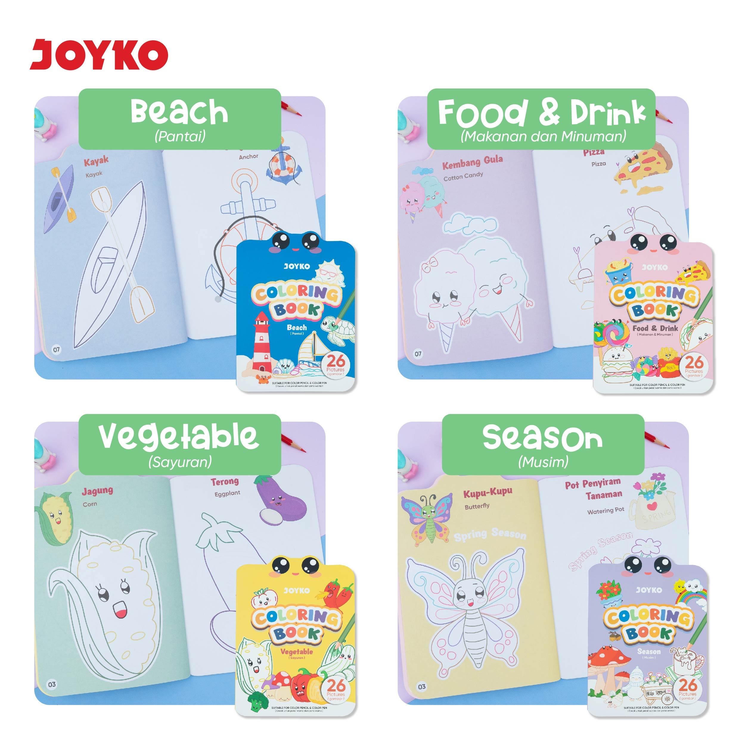 JOYKO Coloring Book 1 Pack CLBK-3504 Contents 12 Pcs | Shopee Philippines