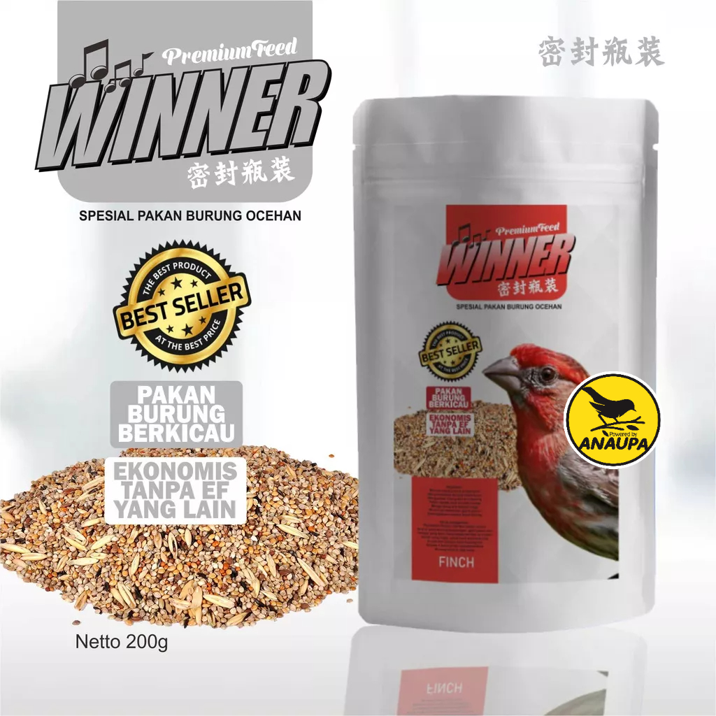 Blacktroath sanger finch winner Bird Feed Complete 200g | Shopee ...