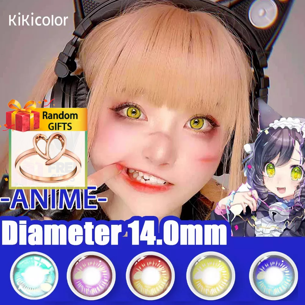 Kikicolor 1pair ANIME COSPLAY Contact Lens Color Diameter 14.0mm Stunna ...