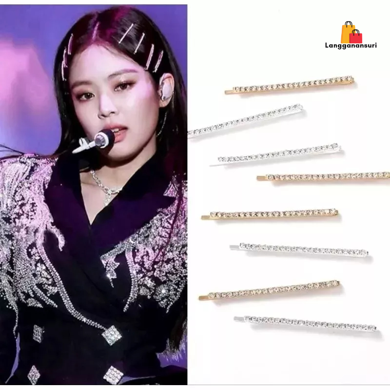 Celebrity Blackpink Jennie Hair Clips Rhinestone Accents Hair Ornaments ...
