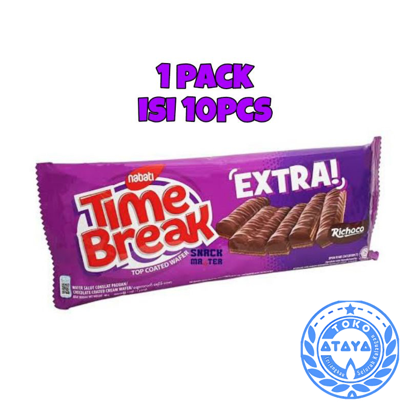 Iv NABATI TIME BREAK EXTRA 1 PACK CONTAINS 10 PCS / WAFER SALUT COKLAT ...
