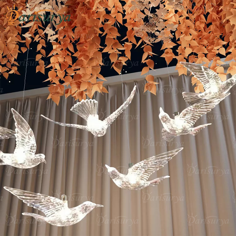 Acrylic Bird Lights Decorative Lights (10 pcs) Led Wedding Decoration ...
