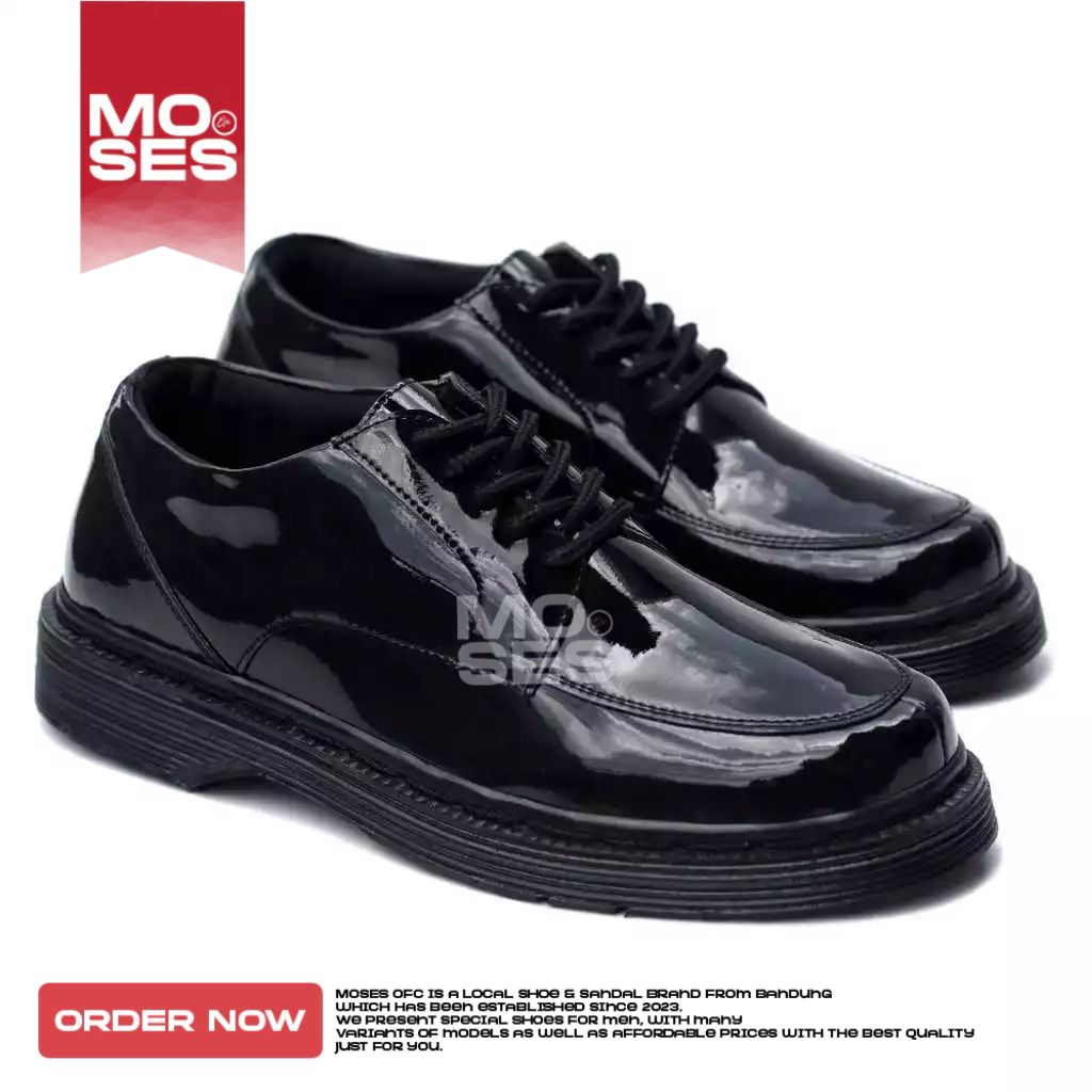 MOSES Men's Shiny Black Oxford Work Loafers Formal Shoes | Shopee ...