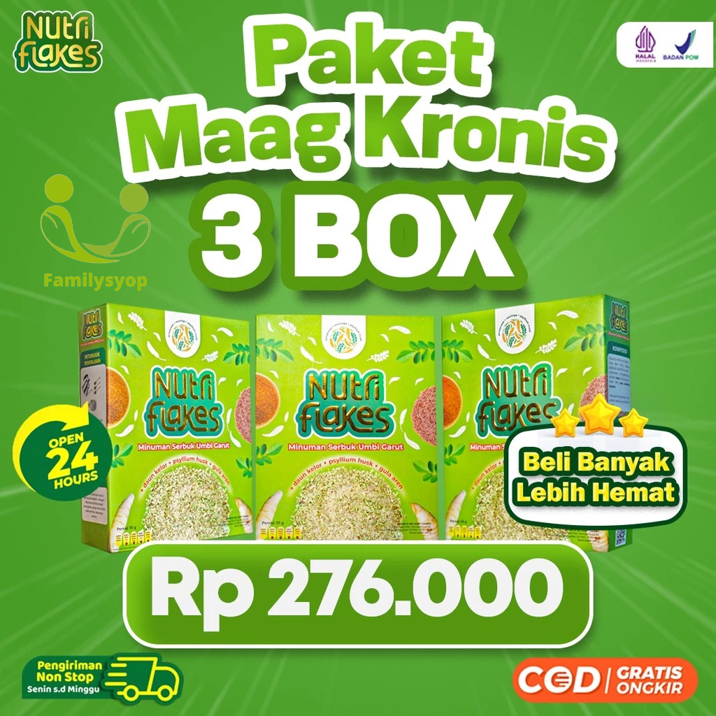 3-box Chronic Ulcer Package Nutriflakes || Original Garut Tuber Powder ...