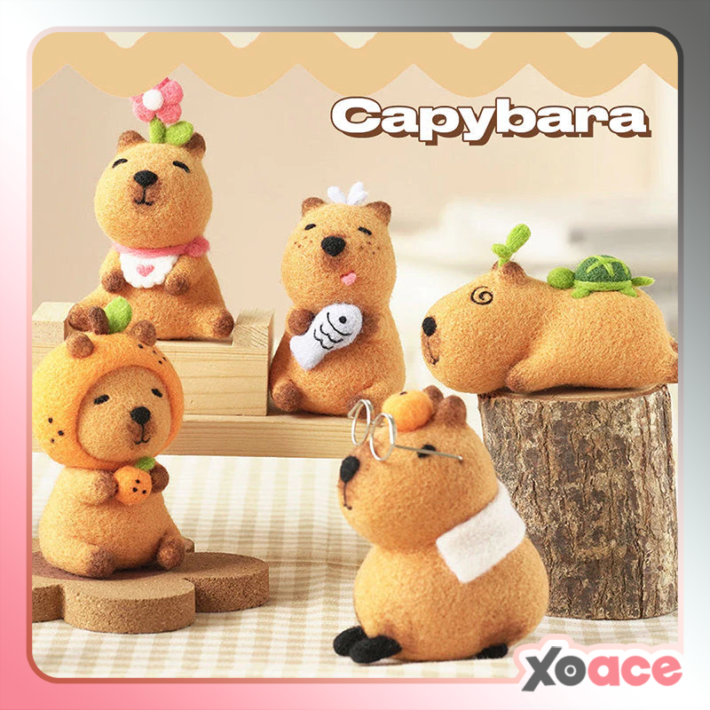 Diy Kit Animal Felt Wool Needle Poke Craft Capybara Doll Cute Animals ...