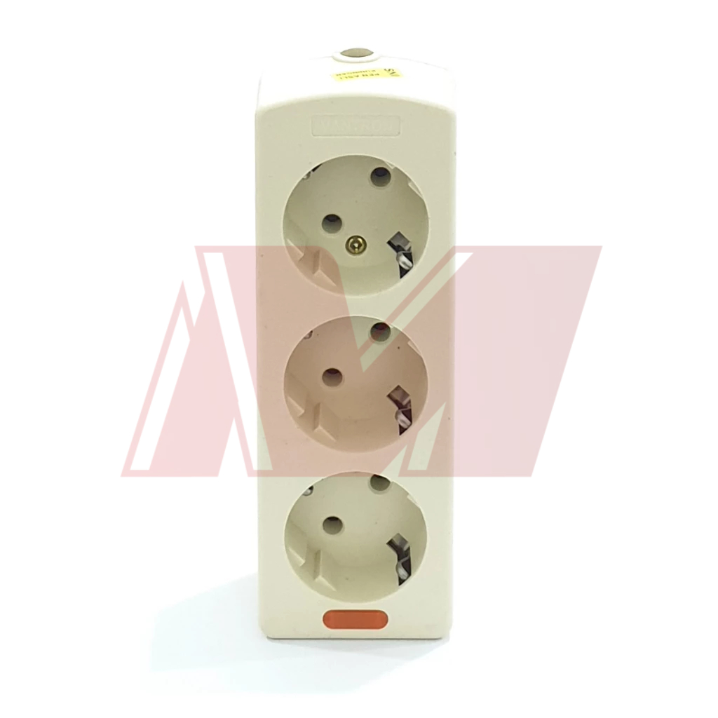 Vt 8013 3L CREAM SERIES 3 Hole Light Grounded Socket Without Cables ...