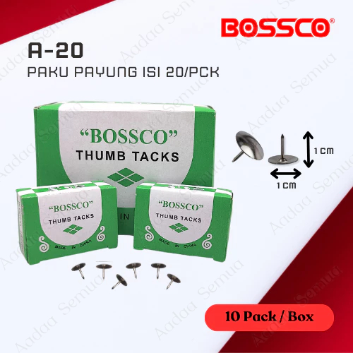 Bossco Pins/BOSSCO Thumb Tacks/BOSSCO Pines 1 Box Contains 10 Packs ...