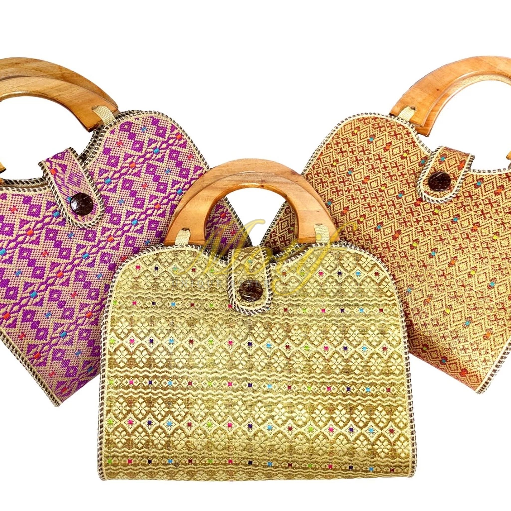 Motif of Ethnic Wooden Handle Songket Women's Tote Bag | Shopee Philippines