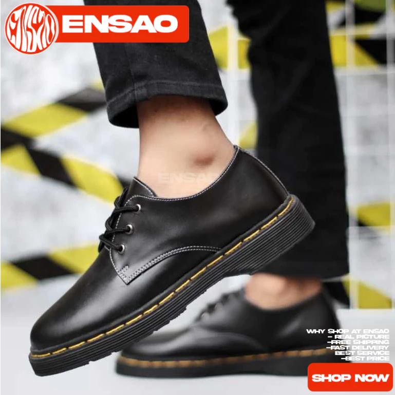 HITAM Docmart Men's Black Formal Loafers Oxford Shoes - DREAMS | Shopee ...