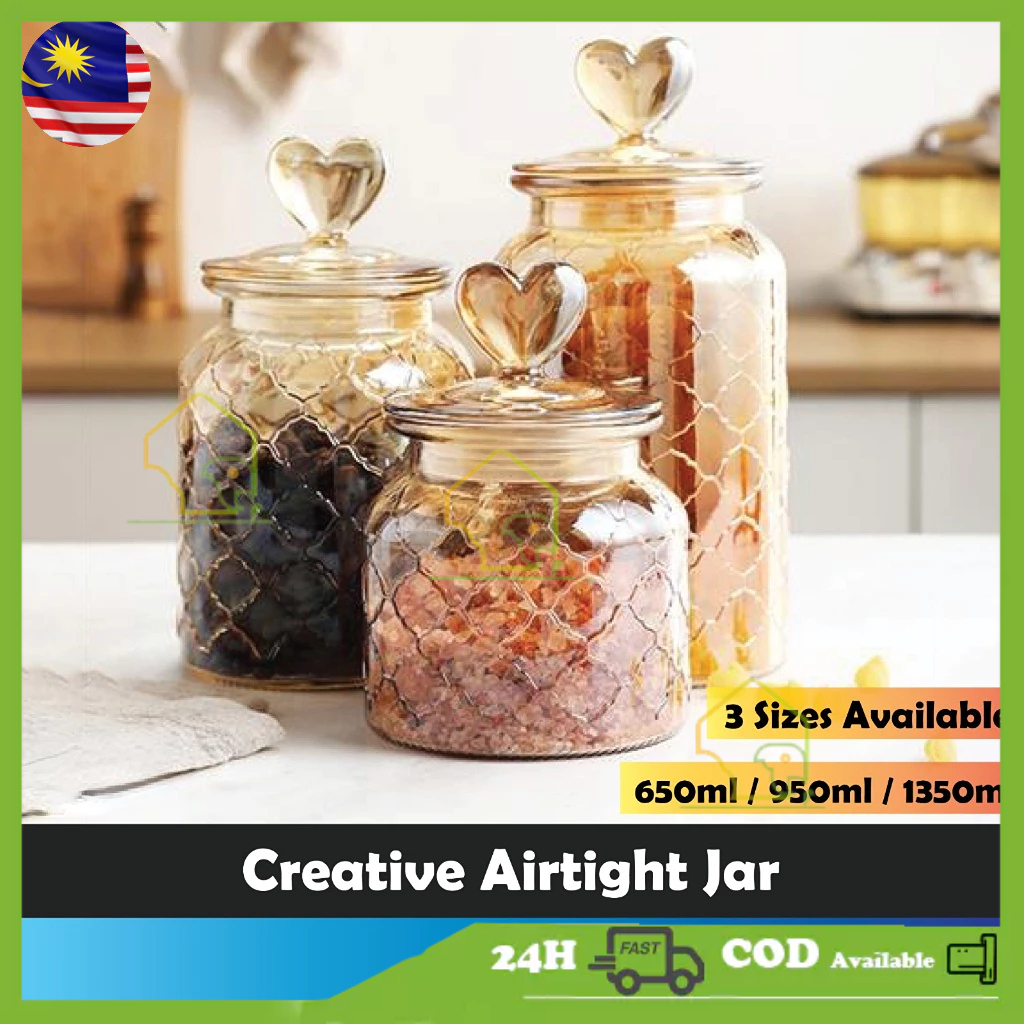 Used Kuih Raya Set 2024 Set Of Airtight Kuih Raya Balang Used Glass ...