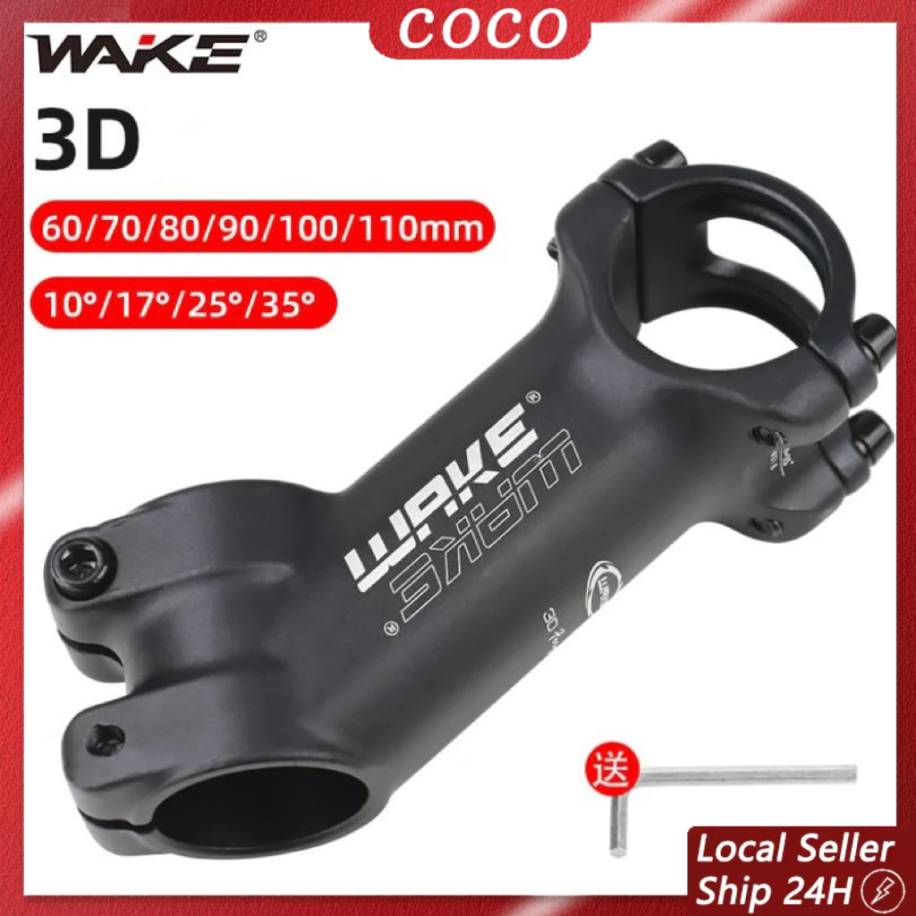 Wake A001 Bicycle Stem MTB Roadbike OS 17 Degree 90-110mm Oversize ...