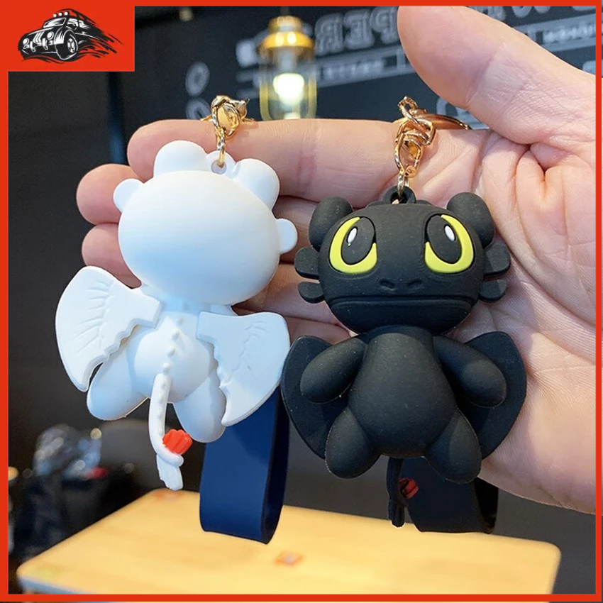 GANTUNGAN Toothless Dragon Motorcycle Car Keychain School Bag Holder ...