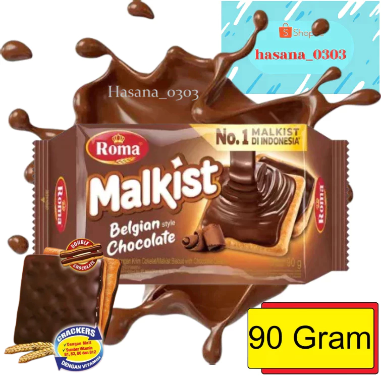Roma Malkist Crackers Chocolate Belgian Style 90 g | Shopee Philippines