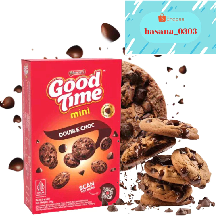 Good Time Mini Cookies Double Chocolate Box 50 g | Shopee Philippines