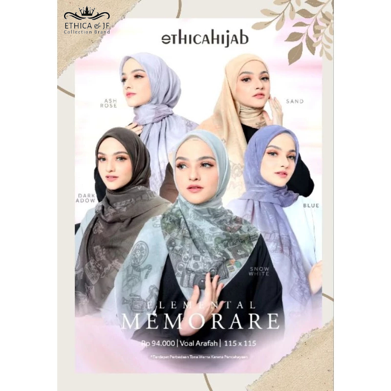 Rectangular motif hijab Scraf Premium Elemental Memorare Simple ...