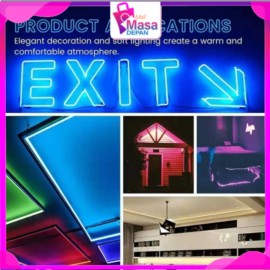 MMD Neon Flex LED Strip Lights 5M Long Hose DC 12V Waterproof DIY ...