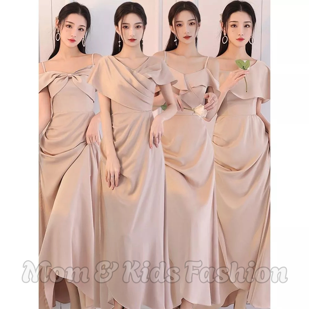 TS013 DRS CLAIRE | Korean Style Satin Dress | Bridesmaid Dress Christmas Dress 4 Models by ...
