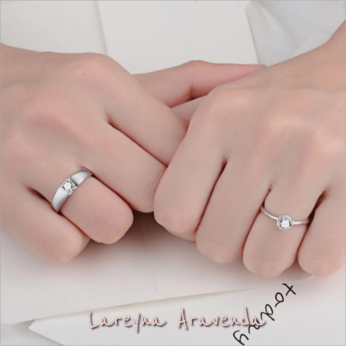 Lareyna Aravenda Couple Ring Couple/ S925 Korean Simple CrystalRing ...