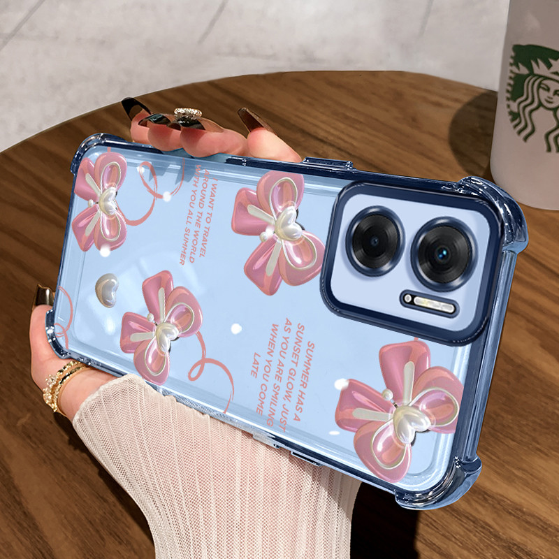 MERAH Casing HP For Xiaomi Redmi 10 10C 10 Prime Case Cesing Pink Bow ...