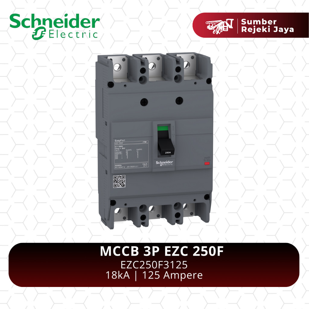 Schneider MCCB NFB Breaker EZC250F 3P 125A 18kA | EZC250F3125 | Shopee ...