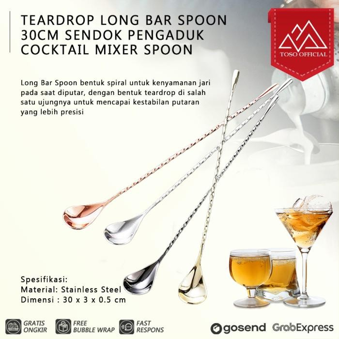 Teardrop Long Bar Spoon Cocktail Mixer Spoon | Shopee Philippines