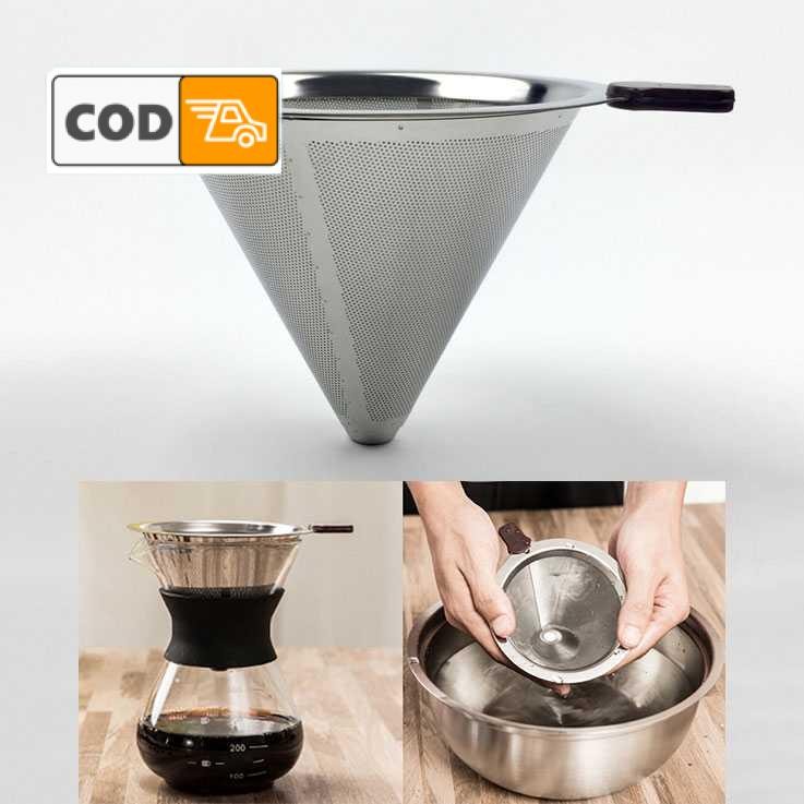 V60 Stainless Steel Coffee Filter Coffee Brewing Tool Without Grounds ...