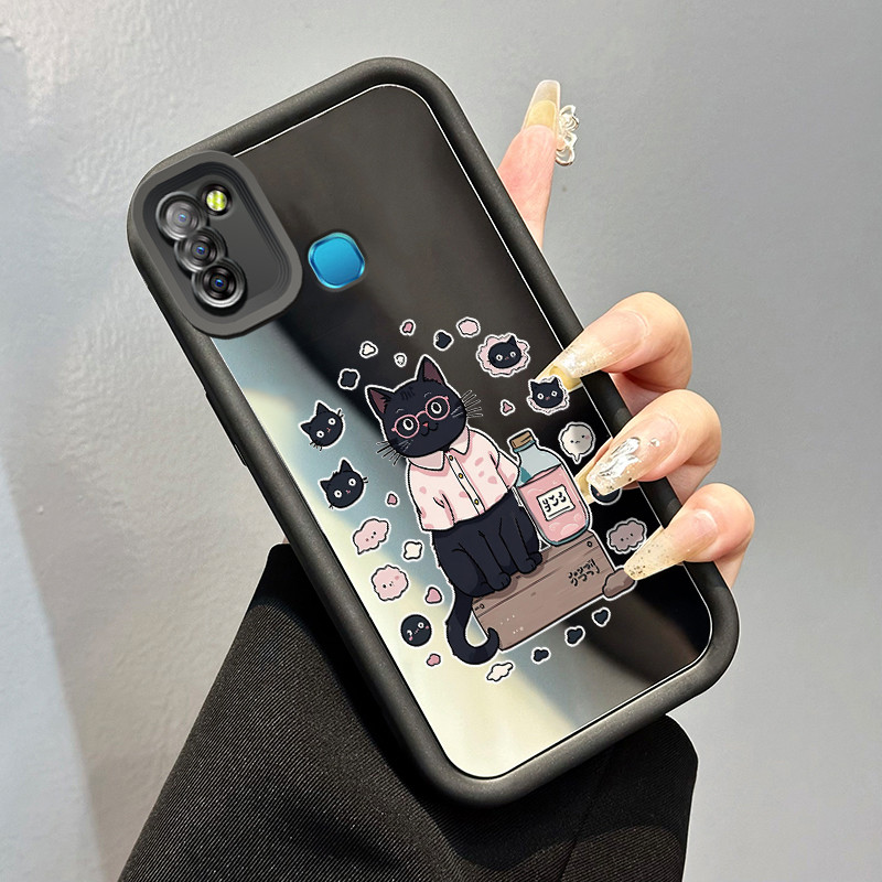Casing Hp Infinix Smart 5 Hot 10 Lite Case Softcase Black Cat Knowledge ...