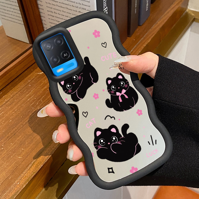 Casing For OPPO A54 Case Casing Graffiti Cat Black Pattern HP Casing ...