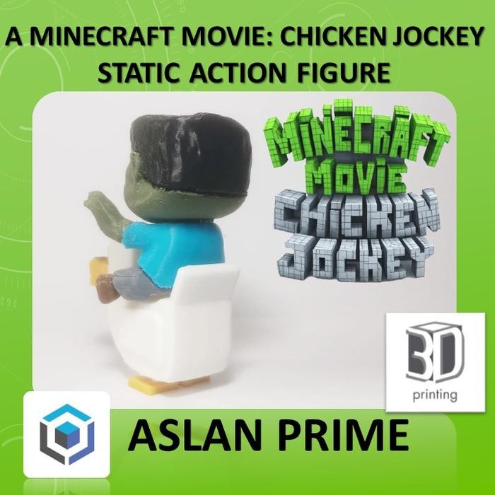 CHICKEN JOCKEY A MINECRAFT MOVIE STATIC ACTION FIGURE 3D PRINT CHICKEN ...