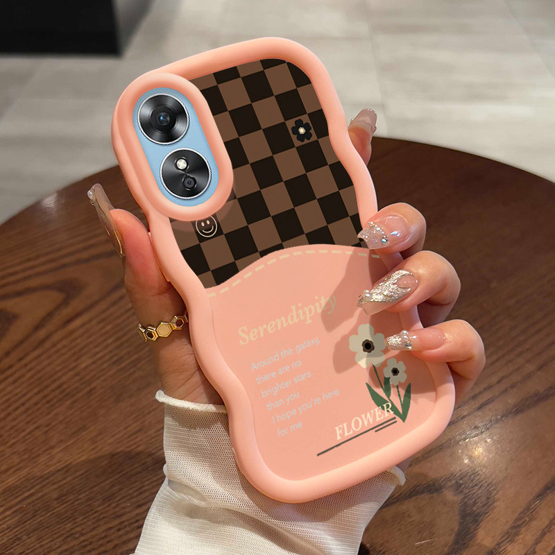 Casing for OPPO A17 A17K Case Softcase Smile Face and Flower Cellphone ...
