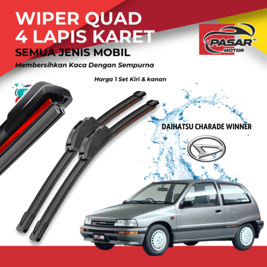 Daihatsu Charade Winner Quad Premium Wiper 4 Layers Rubber Car ...