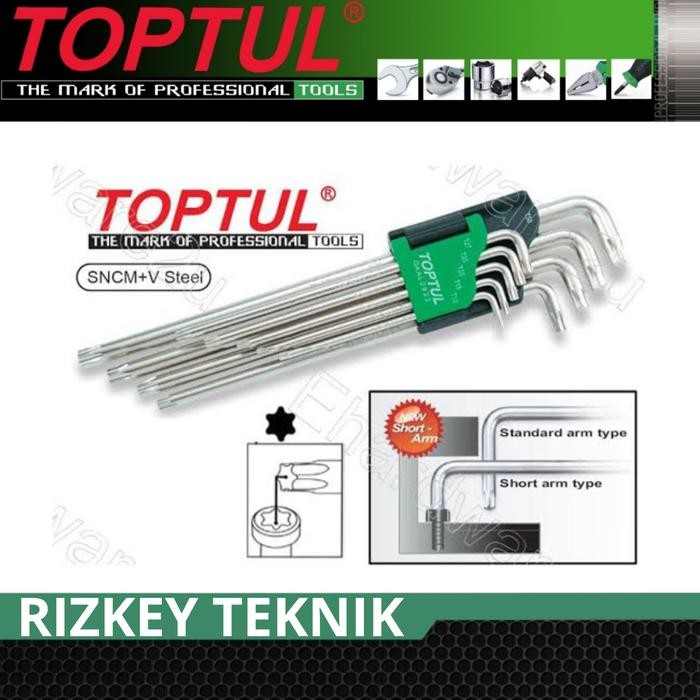 Toptul Gaal 0923 Extra Long Type Star Key Wrench Set (Short-Arm Star ...