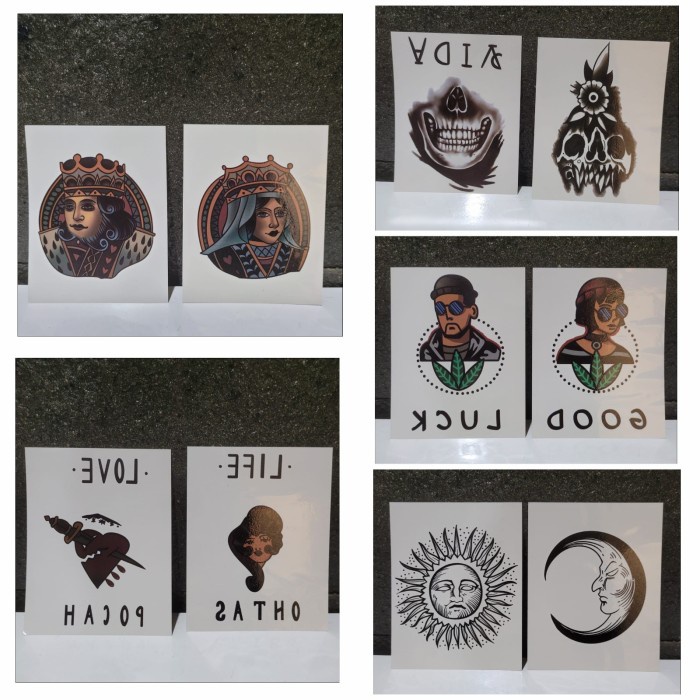 1Set 2Pcs Temporary Tattoos Temporary Water Tattoos Body Tattoos Medium ...