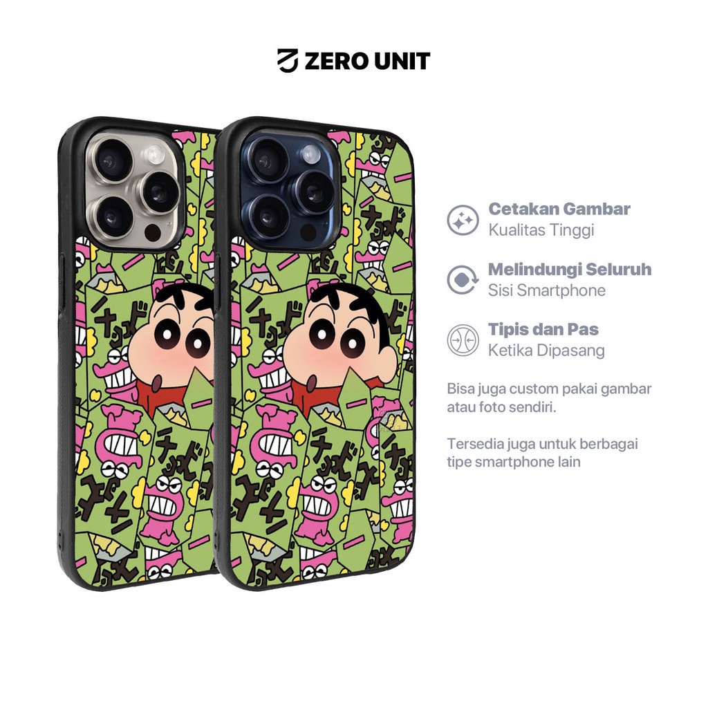 Case Casing iPhone 16 15 14 13 12 11 Pro Max Plus Mini-ShinChan ZR122 ...