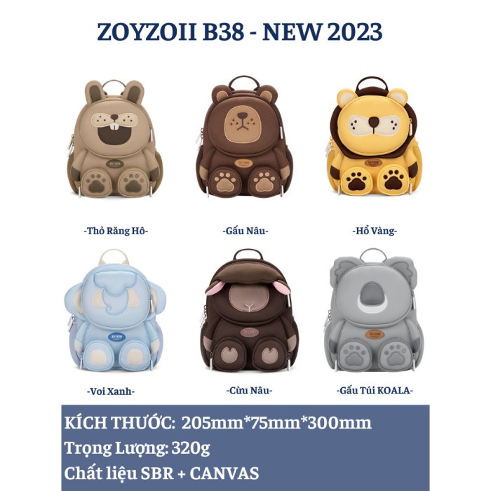 ZOYZOII BACKPACK ZOY ZOII FOREST ANIMAL SERIES BACKPACK B38 SCHOOL BAG ...